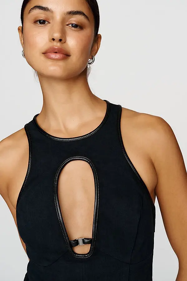 Anthropologie Cotton Stretch Keyhole Top