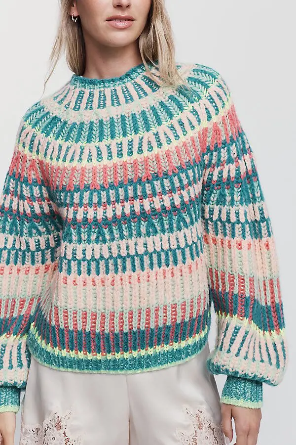 PILCRO Wool Blend Crew Neck Sweater