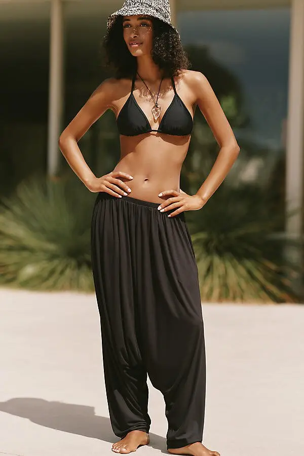 CELANDINE Drapey Harem Pants - Black