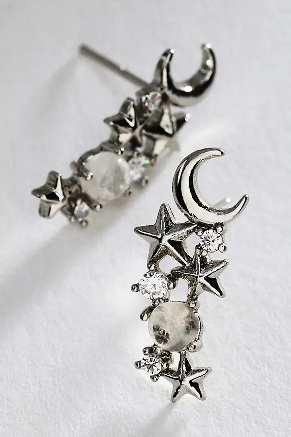 Anthropologie Celestial Crawler Earrgs - Silver