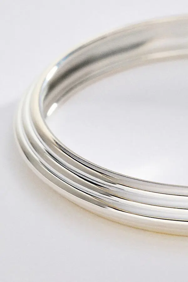 MASLO Pascale Bangle Bracelet - Silver