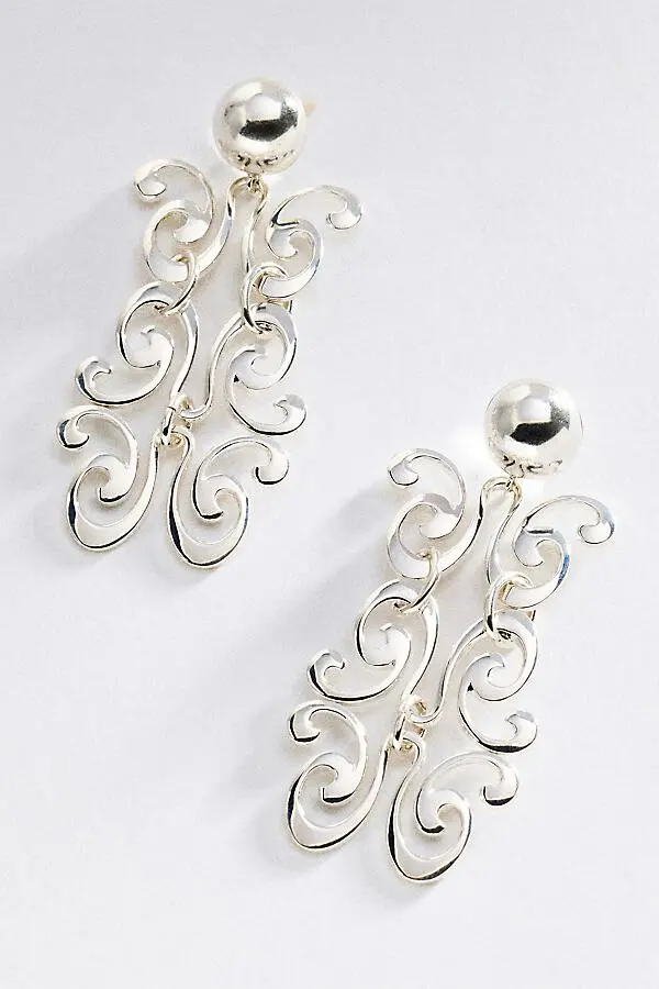 MASLO Marcello Drop Earrgs - Silver