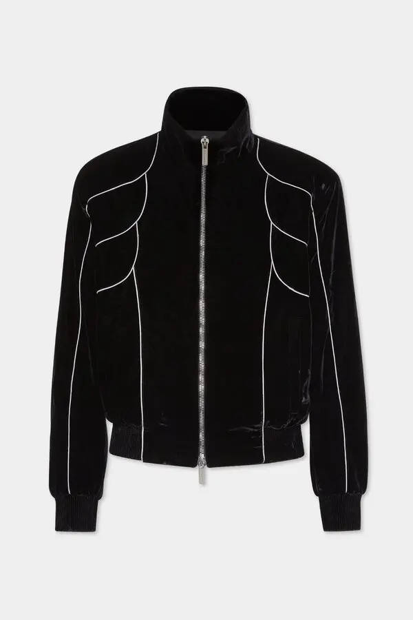 Dsquared2 Velvet Sleek Bomber Jacket