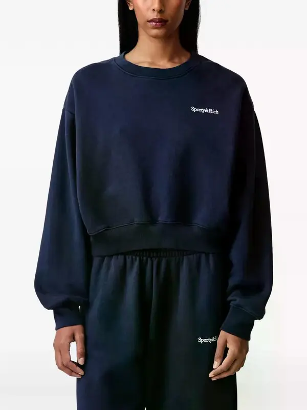 Sporty & Rich Logo-print Cropped Sweatshirt