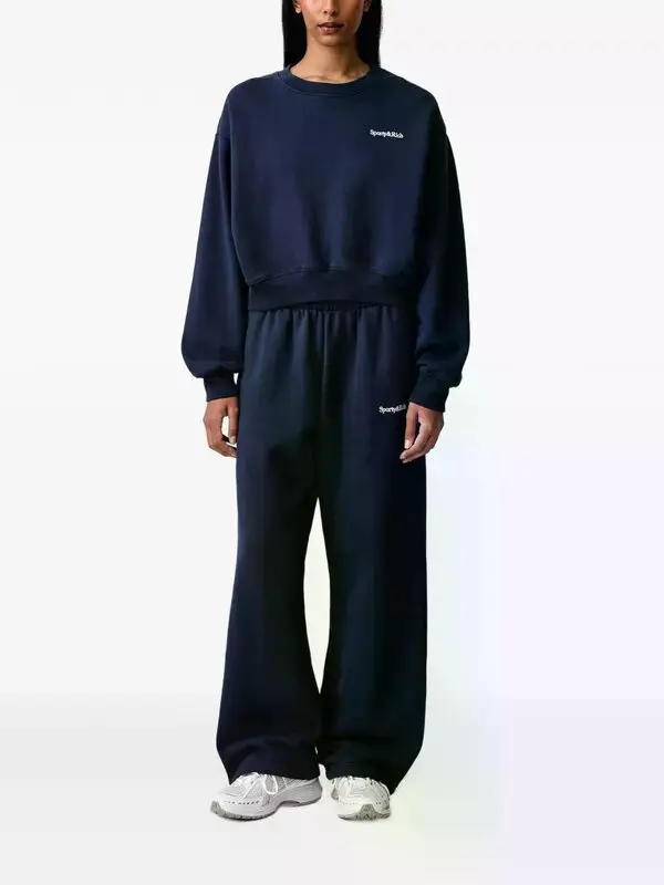 Sporty & Rich Logo-print Cropped Sweatshirt