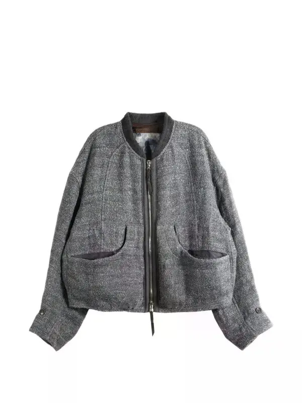ZIGGY CHEN Zip-up Bomber Jacket - Grey