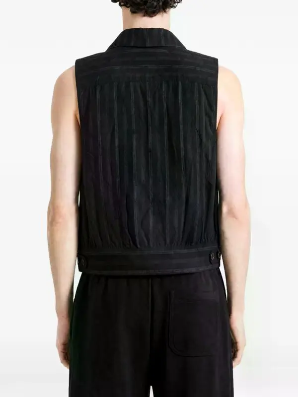 ZIGGY CHEN Pinstripe-pattern Double-breasted Waistcoat