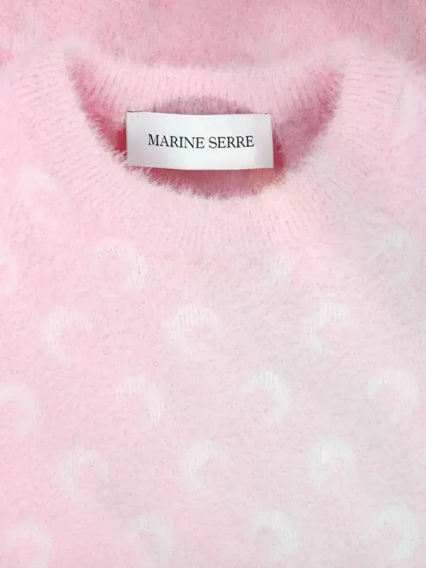 MARINE SERRE Fluffy Moon Jacquard Knit Crewneck Sweater