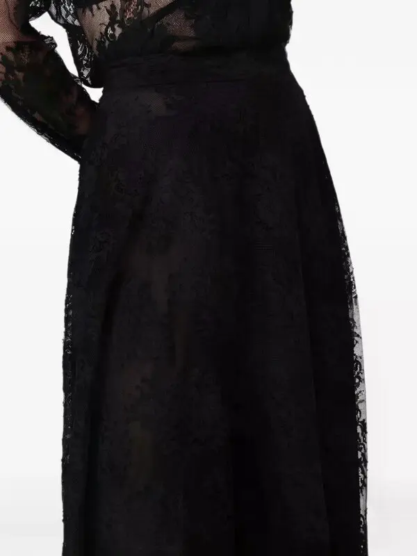 HANITA Lace-overlay A-line Maxi Skirt