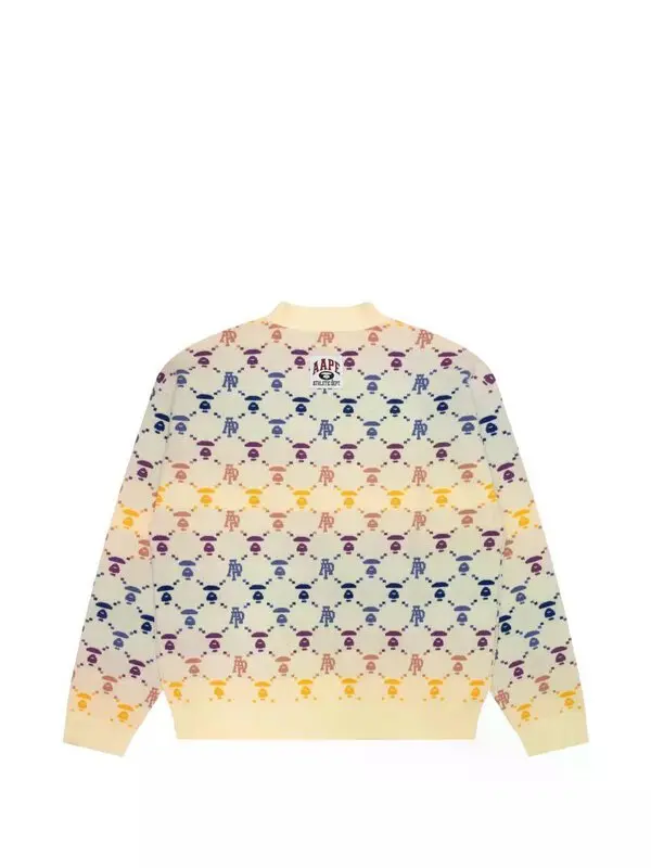 AAPE BY *A BATHING APE Aapeunvs Moonface Logo-pattern Cardigan - Neutrals