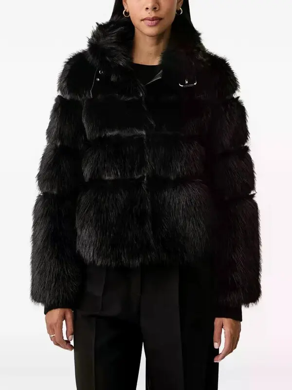 Patrizia Pepe Buckle-detail Faux-fur Jacket