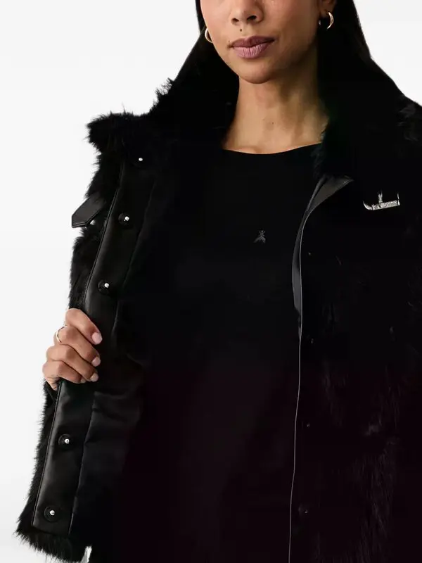 Patrizia Pepe Buckle-detail Faux-fur Jacket