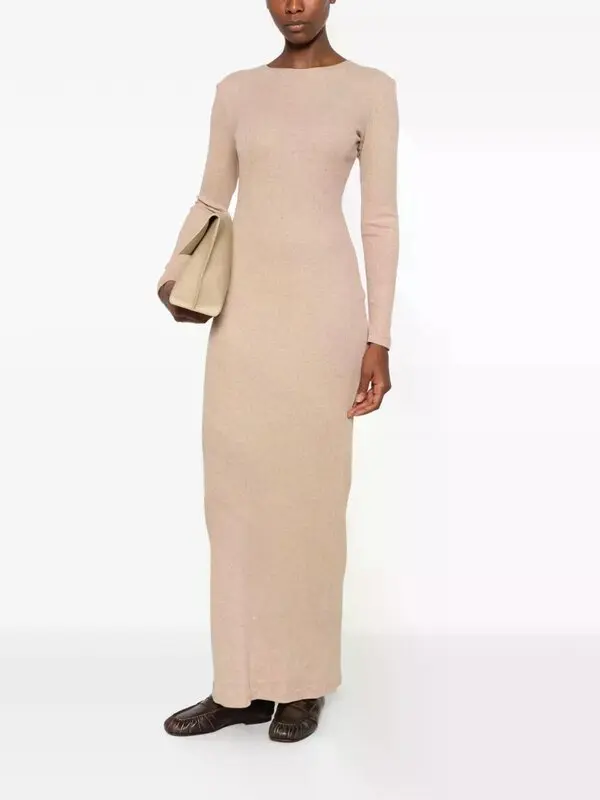 GIOVANNI BEDIN Ribbed-knit Long-sleeve Midi Dress
