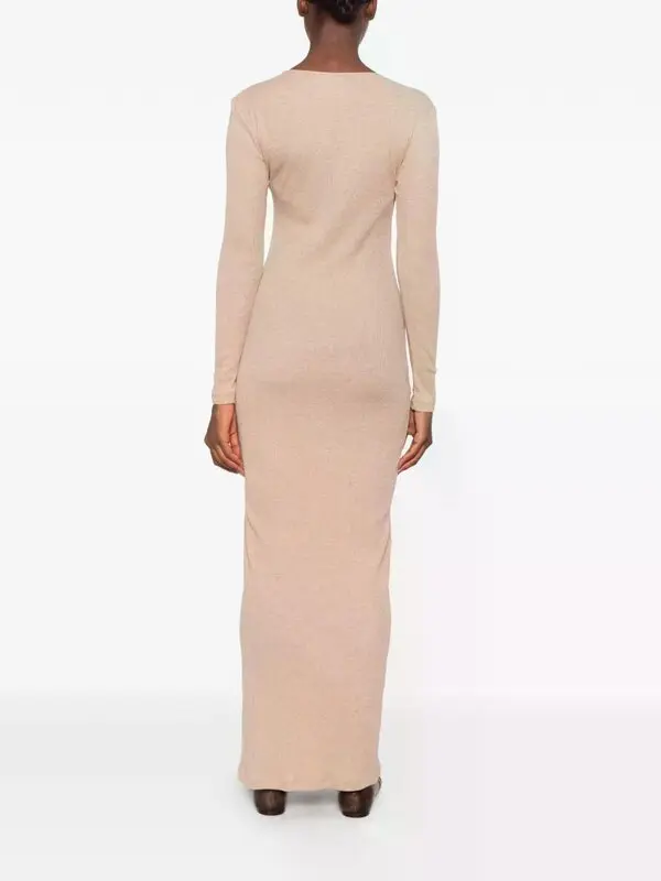 GIOVANNI BEDIN Ribbed-knit Long-sleeve Midi Dress