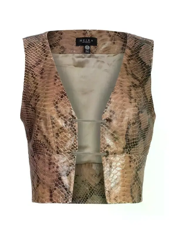 HEIRA LEATHERWEAR Medusa Snakeskin-embossed Vest