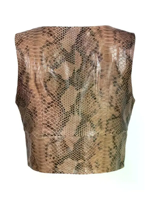 HEIRA LEATHERWEAR Medusa Snakeskin-embossed Vest