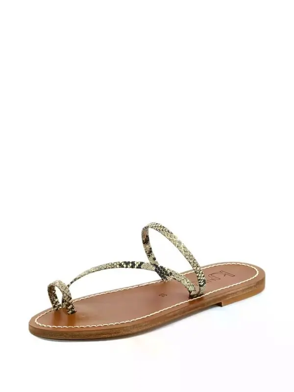 K.JACQUES Pampa Snake-print Flat Sandals