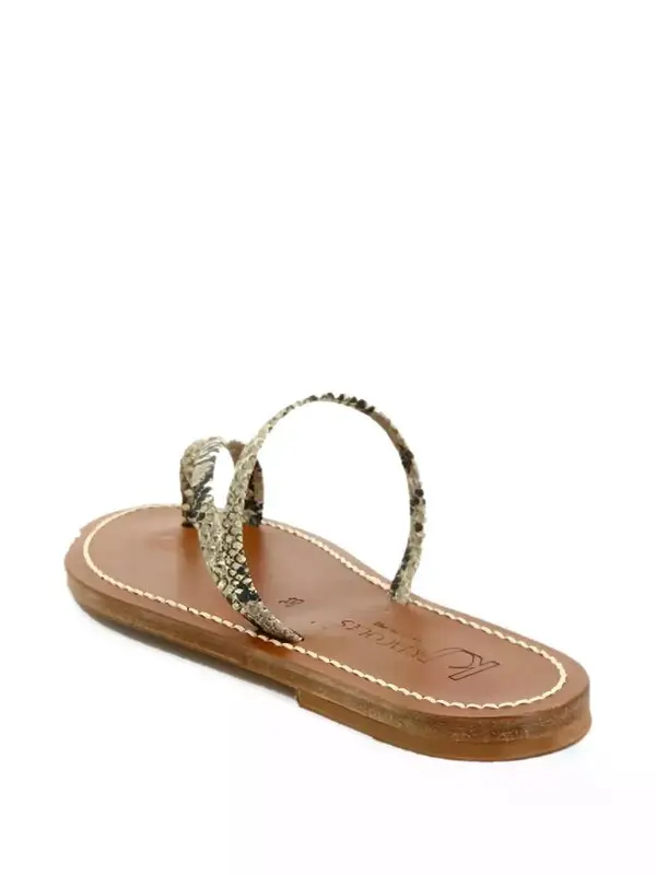 K.JACQUES Pampa Snake-print Flat Sandals