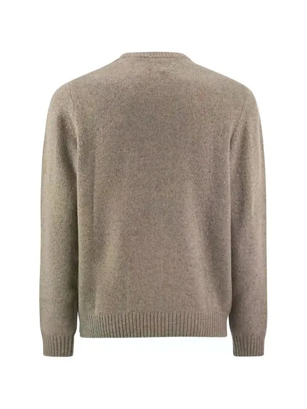 MC2 SAINT BARTH Khaki Regent Wool-blend Donegal-knit Crewneck Sweater