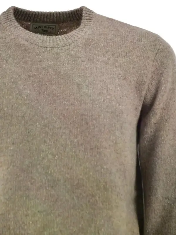 MC2 SAINT BARTH Khaki Regent Wool-blend Donegal-knit Crewneck Sweater