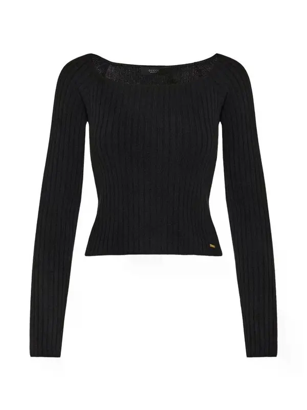 Gucci Soft Rib Wool-cashmere Top With Tag - Black