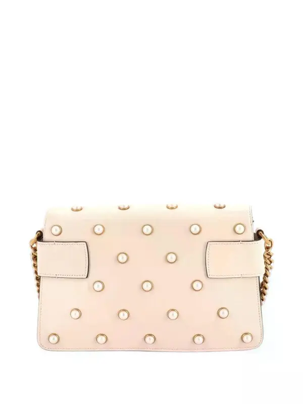 Gucci Broadway Pearly Bee Embellished Leather Mini Shoulder Bag