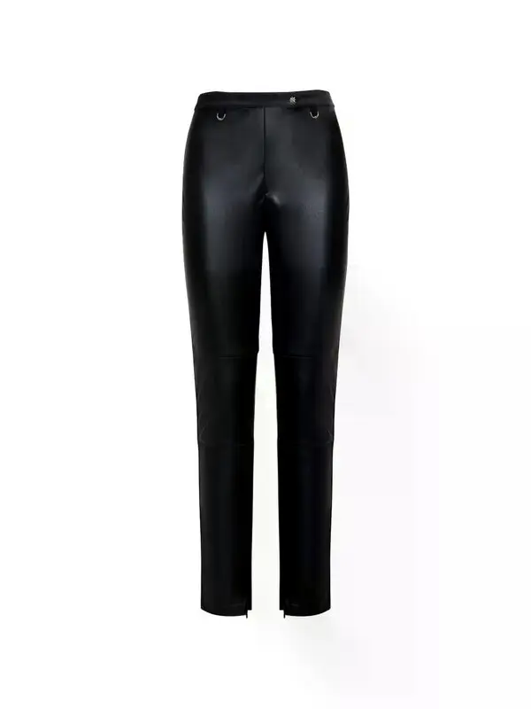 John Richmond Leather Slim-fit Trousers - Black