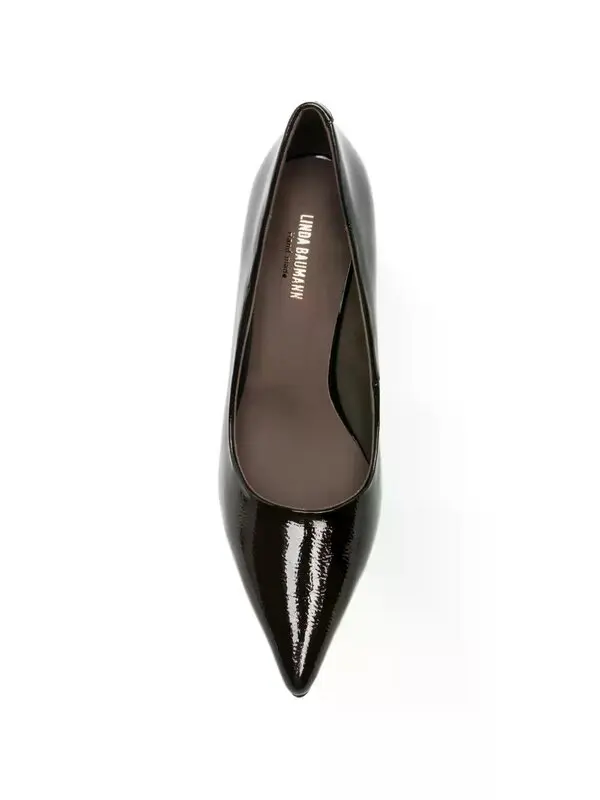 LINDA BAUMANN Patent-finish Pointed-toe Pumps