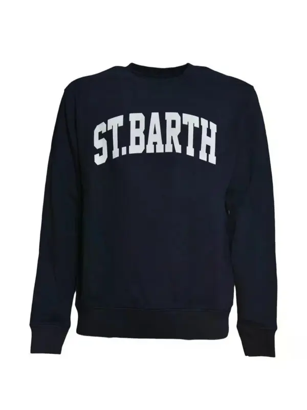 MC2 SAINT BARTH Navy Soho Cotton Sweatshirt With St. Barth Print