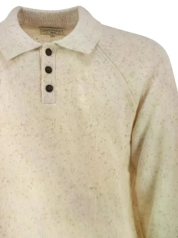 MC2 SAINT BARTH Beige Alfie Wool-blend Donegal Knit Polo - Neutrals