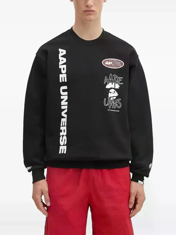 AAPE BY *A BATHING APE Unvs Logo-print Sweatshirt - Black