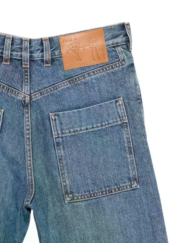 Plan C Belted Straight-leg Jeans