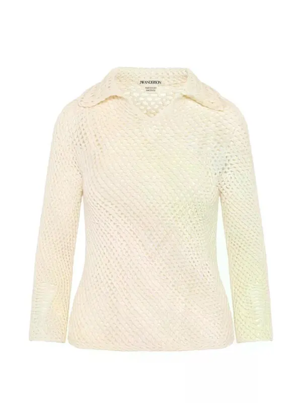 JW Anderson Crochet Wool Sweater - White
