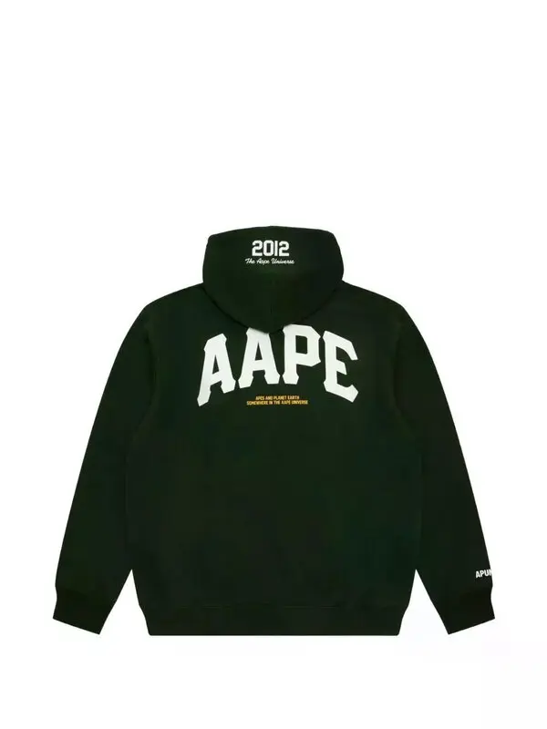 AAPE BY *A BATHING APE Moonface Logo-print Zip-up Hoodie - Green