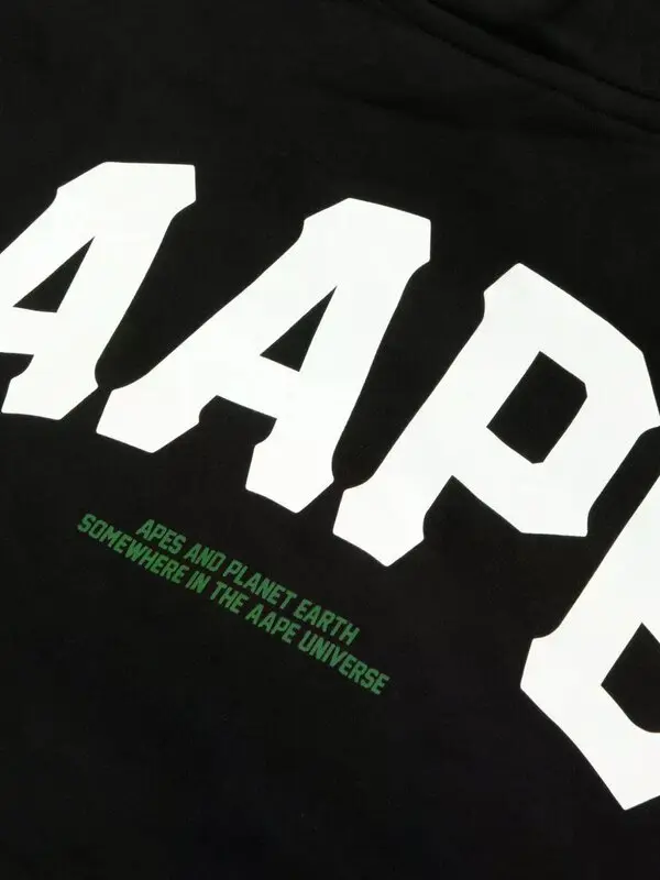 AAPE BY *A BATHING APE Moonface Logo-print Zip-up Hoodie - Green
