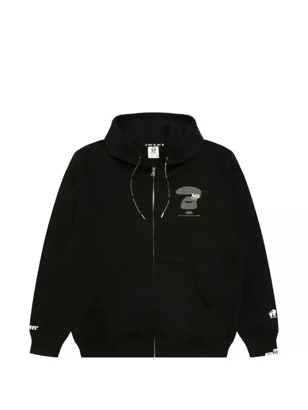 AAPE BY *A BATHING APE Aapeunvs Moonface Zip-up Hoodie - Neutrals