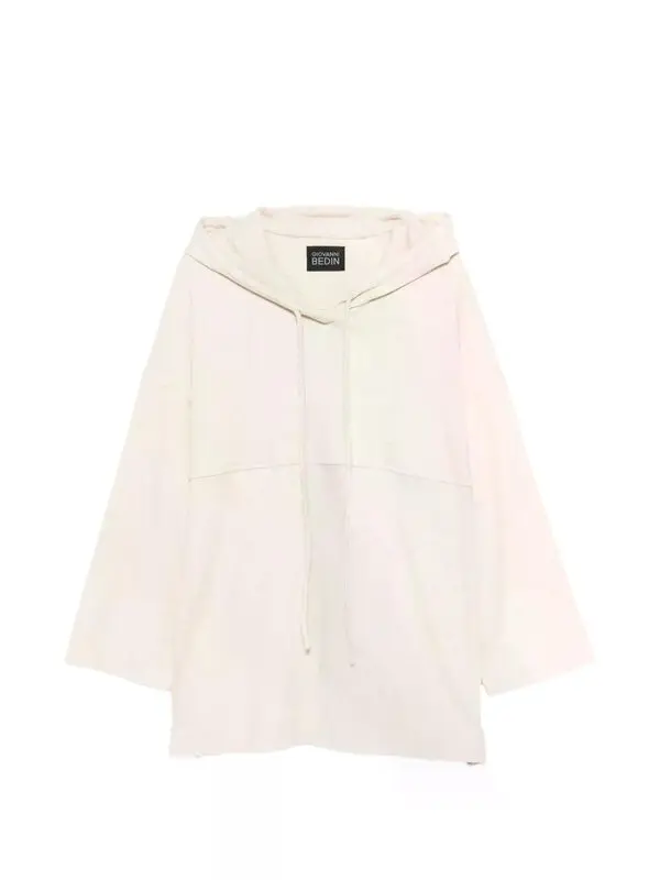 GIOVANNI BEDIN Drawstring-hood Wide-sleeve Hoodie - Neutrals