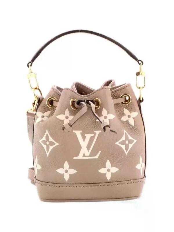LOUIS VUITTON Noe Nm Handbag Bicolor Monogram Empreinte Leather Nano Bucket Bag - Neutrals