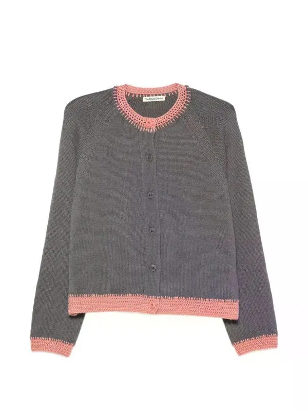You Must Create Crochet-trim Wool Cardigan
