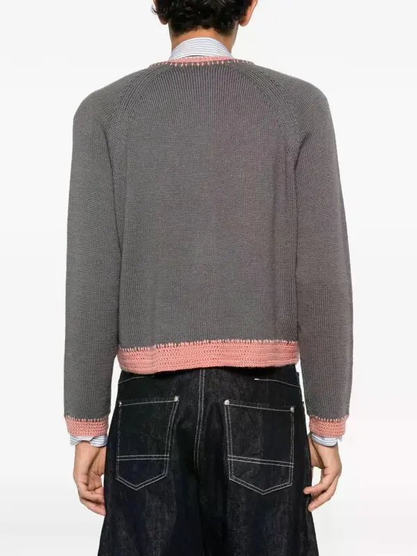 You Must Create Crochet-trim Wool Cardigan