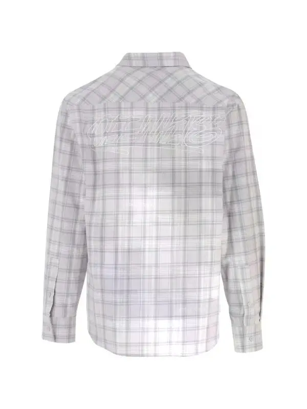 Off-White Check Logo-print Cotton Shirt