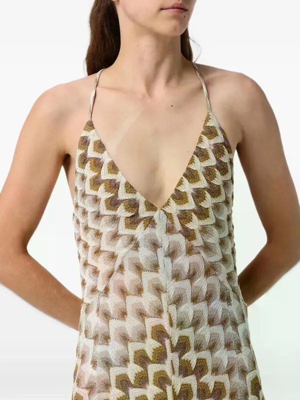 Missoni Long Viscose-lamé Dress With Crossed-straps