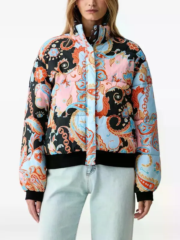 NEVER FULLY DRESSED Reversible Paisley-print Puffer Jacket - Pink