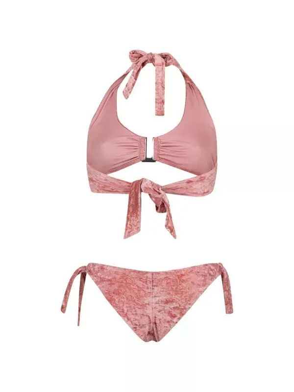 PARAMIDONNA Jane Velvet-halterneck Bikini - Pink