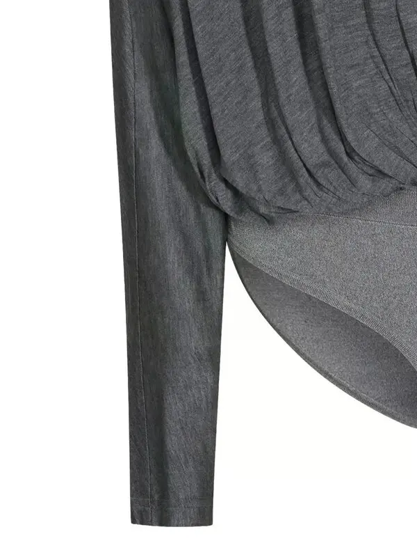 Co Collection Draped Long-sleeve Bodysuit