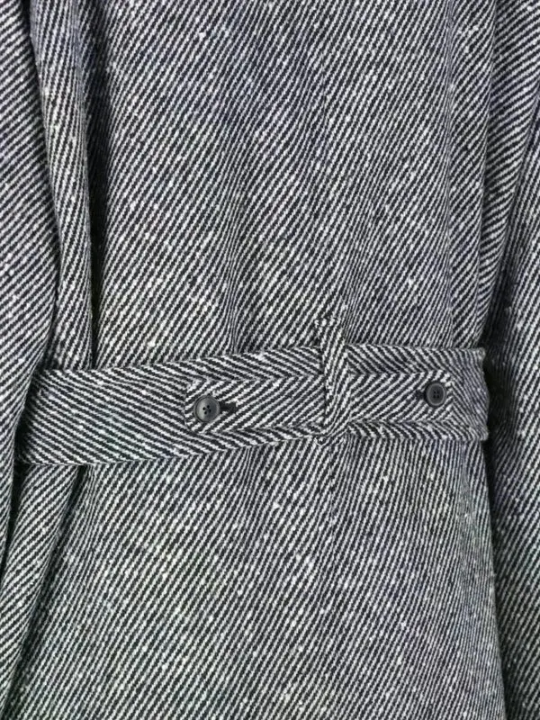 Paul Smith Belted Diagonal-stripe Coat - Grey