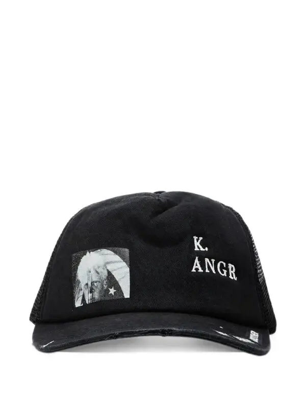 PALY K. Angr Distressed-effect Trucker Cap