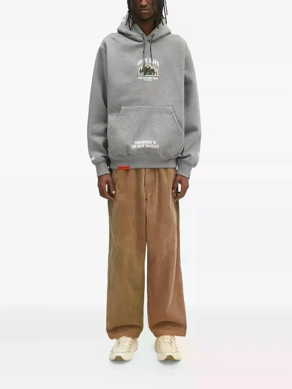 AAPE BY *A BATHING APE Aaper Logo-print Hoodie - Grey