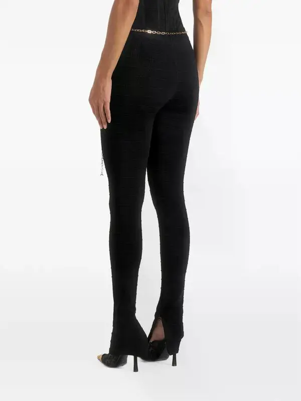 Manière De Voir Leigh In Ottoman Bandage-knit Split-hem Leggings