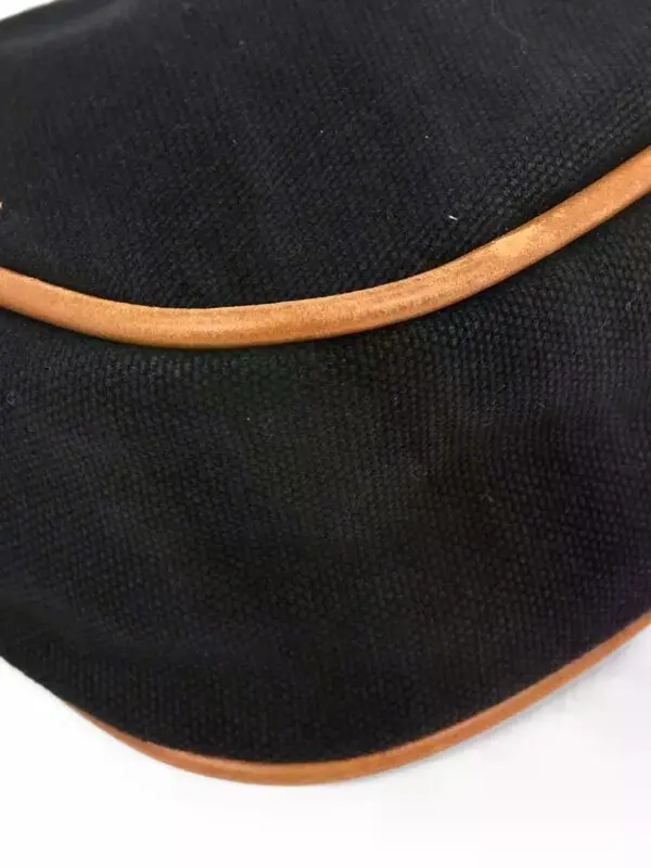 Celine Chain-print Leather-trim Shoulder Bag - Black